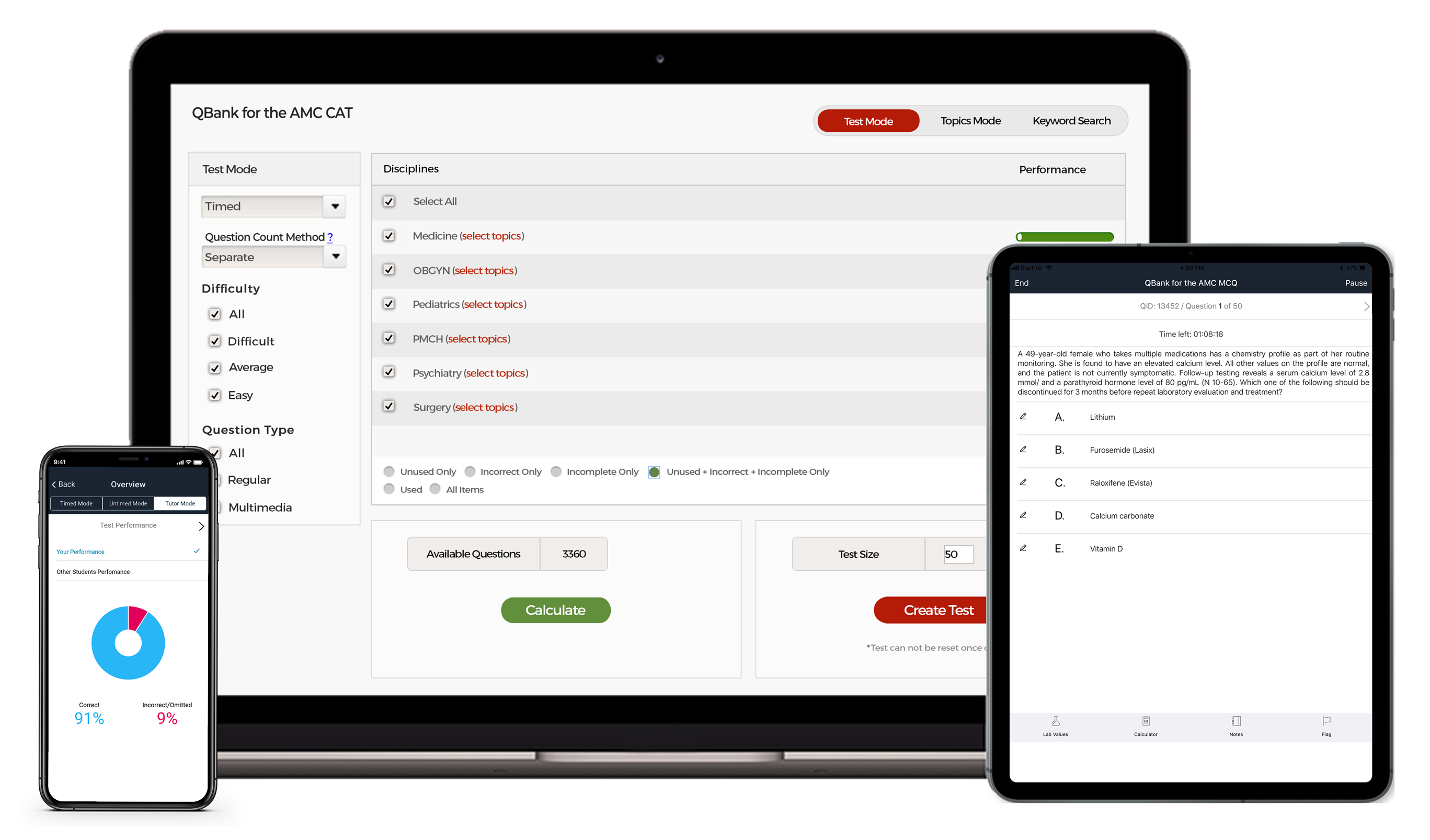 QBanks for the AMC CAT, MCCQE, PLAB, SMLE, USMLE