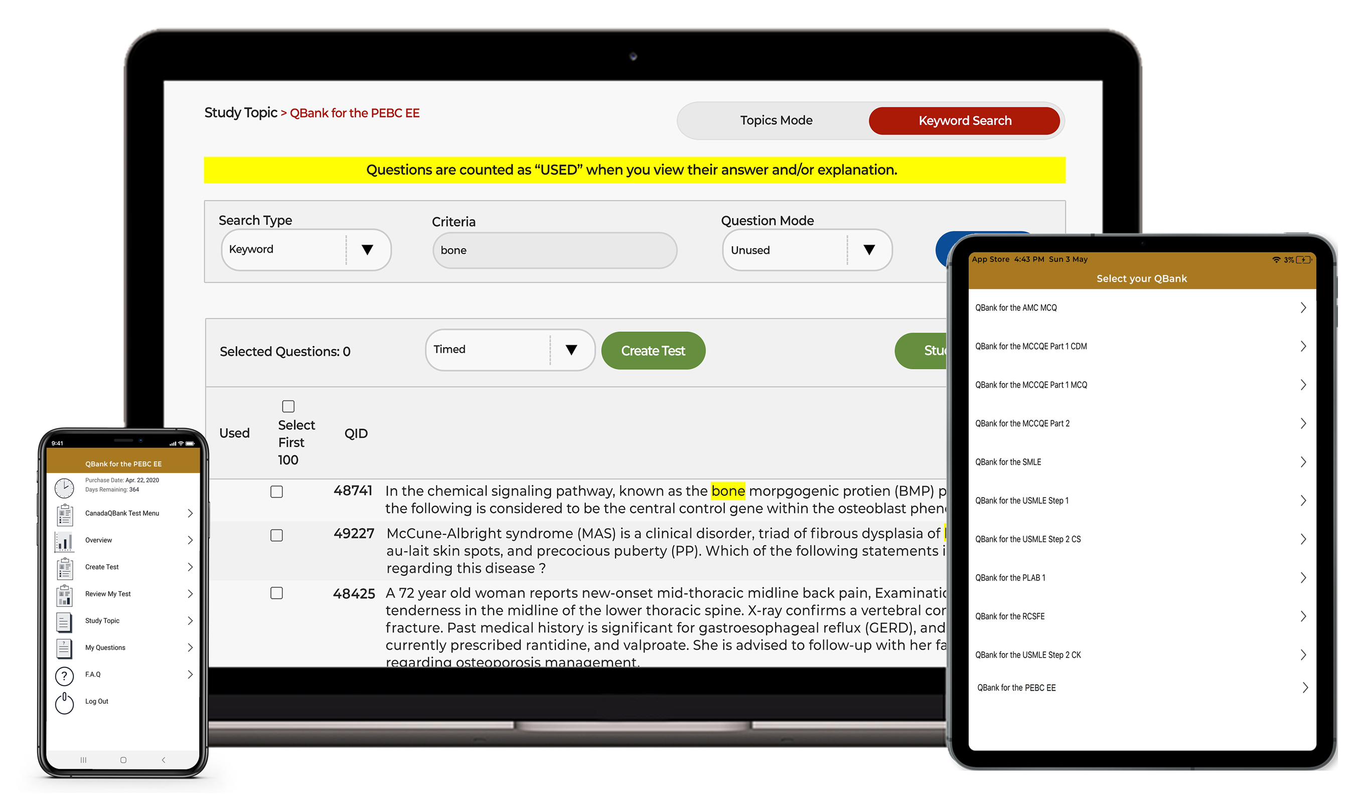 QBanks for the AMC CAT, MCCQE, PLAB, SMLE, USMLE
