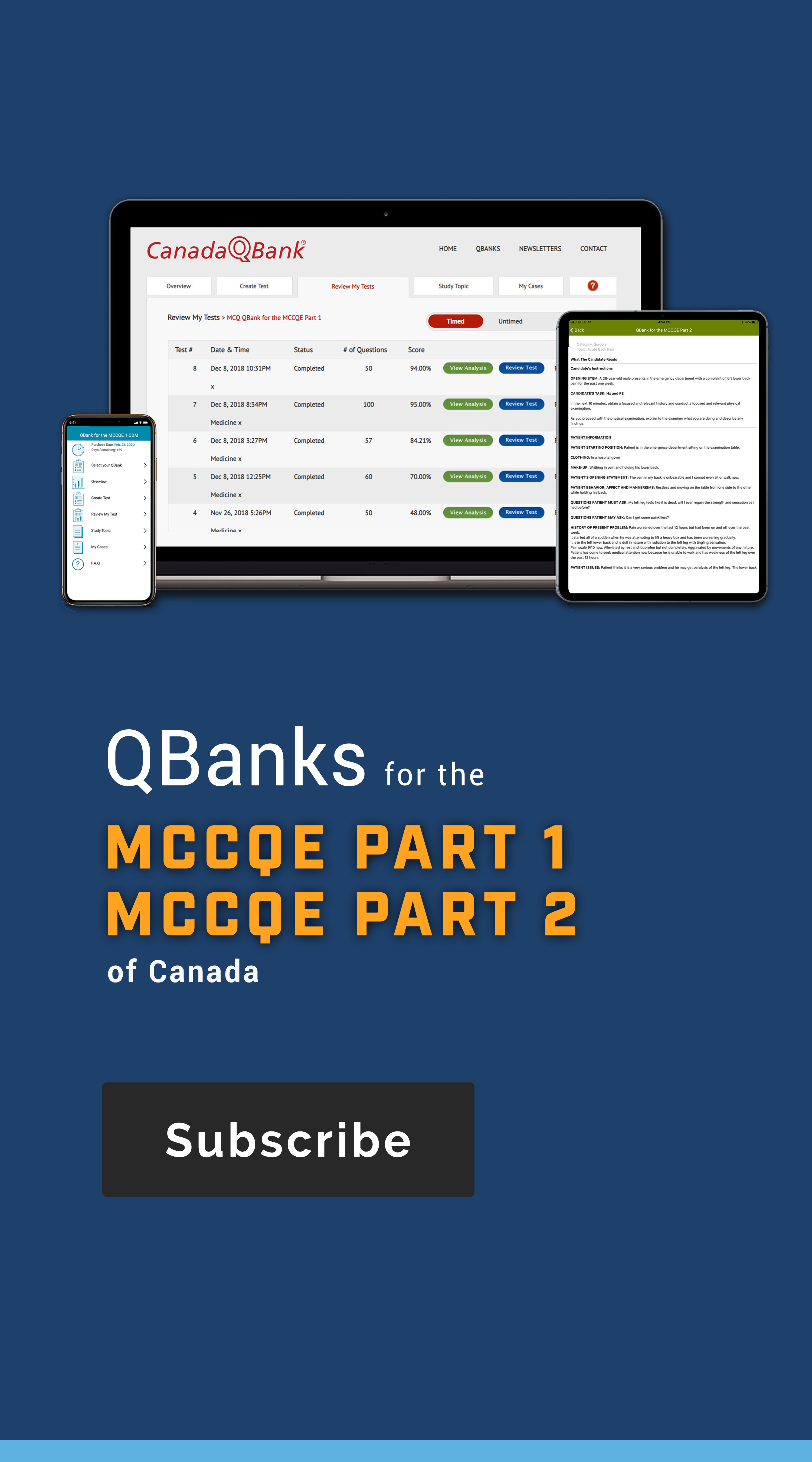 QBanks for the AMC CAT, MCCQE, PLAB, SMLE, USMLE