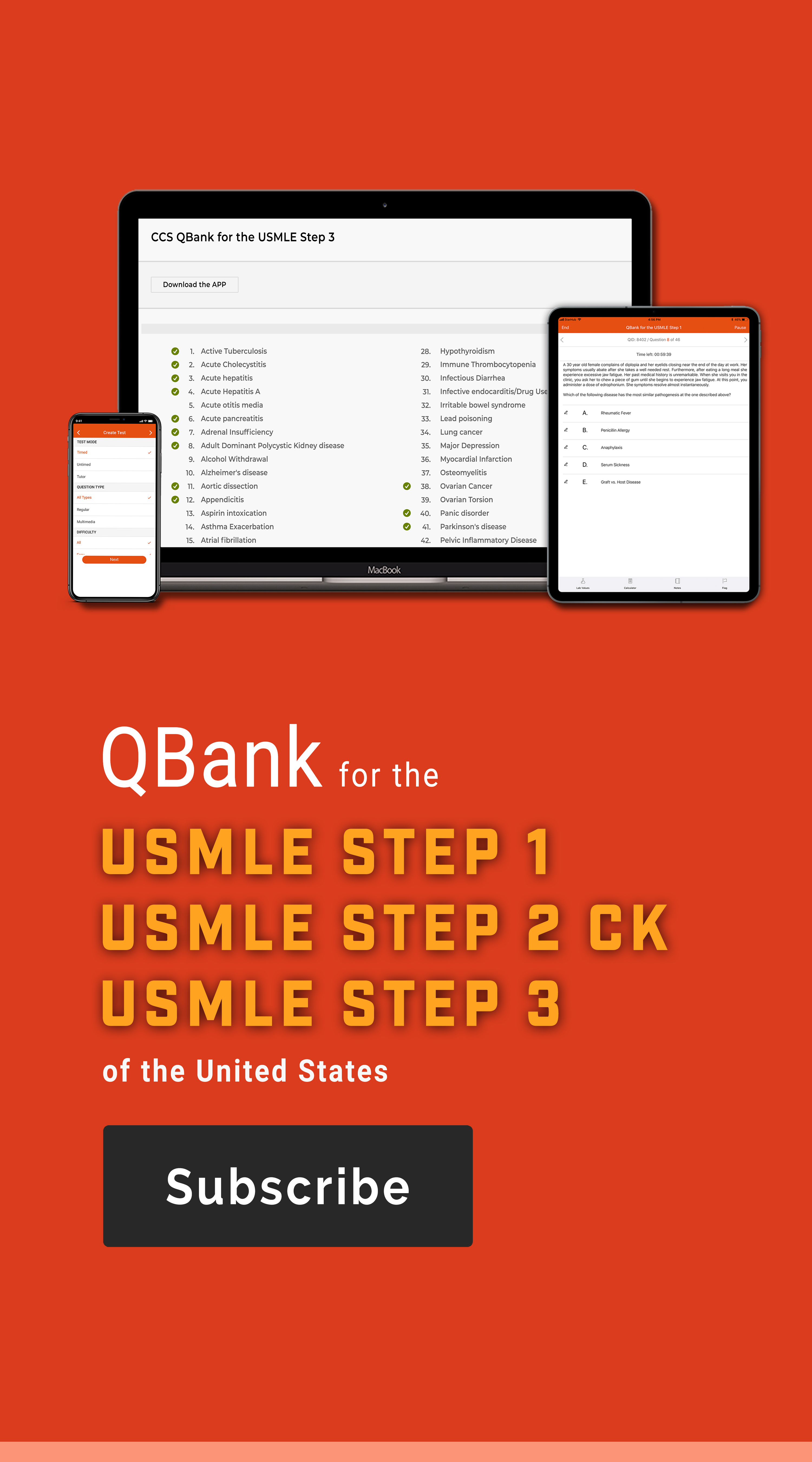 QBanks for the AMC CAT, MCCQE, PLAB, SMLE, USMLE